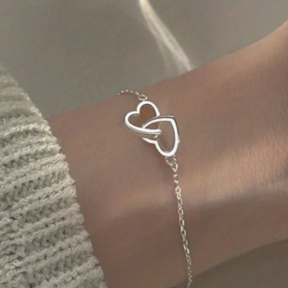 Jewelry | Interlocking Heart Bracelet Silver Plated | Poshmark